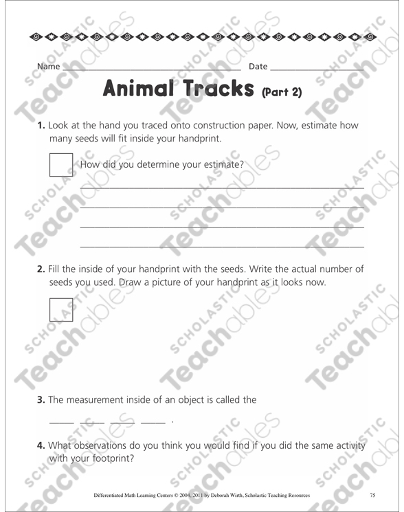 Animal Tracks (Perimeter, Area): Differentiated Math Learning Center by