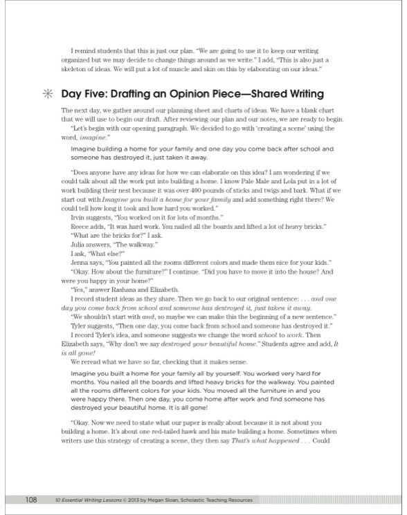 Writing an Opinion Piece: Writing Mini-Lesson by
