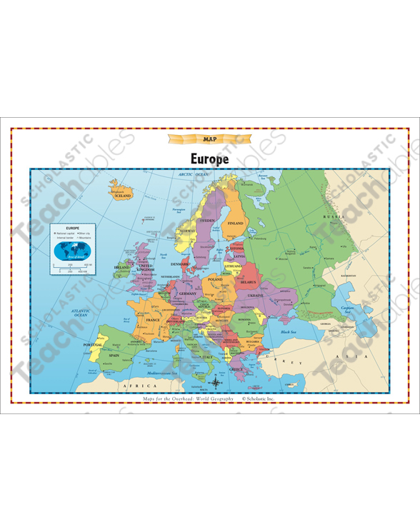 Europe (Reading a Political Map): Map Skills - Grades 4-8 by