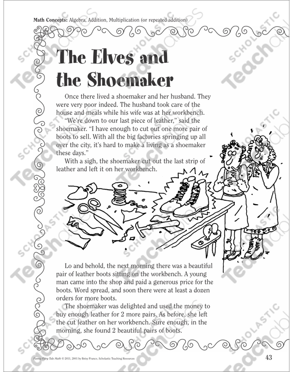 The Elves and the Shoemaker (Algebra, Adding, Multiplying): A Funny ...