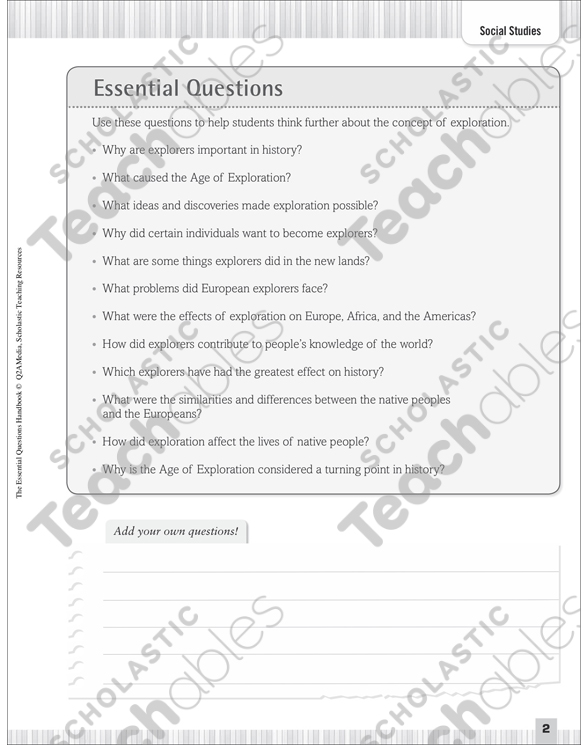Essential Questions for Social Studies: Age of Exploration by