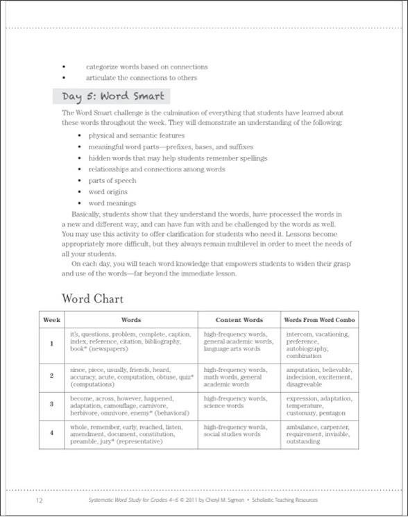 Systematic Word Study for Grades 4-6 by Cheryl M. Sigmon