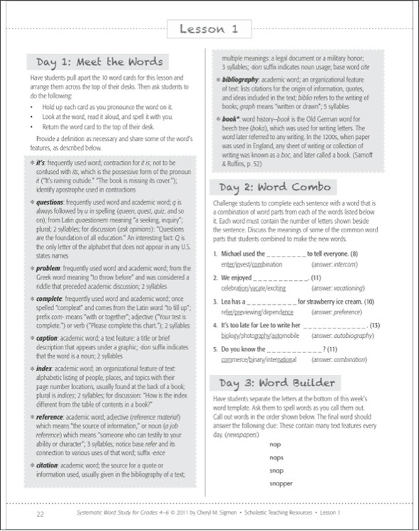 Systematic Word Study for Grades 4-6 by Cheryl M. Sigmon