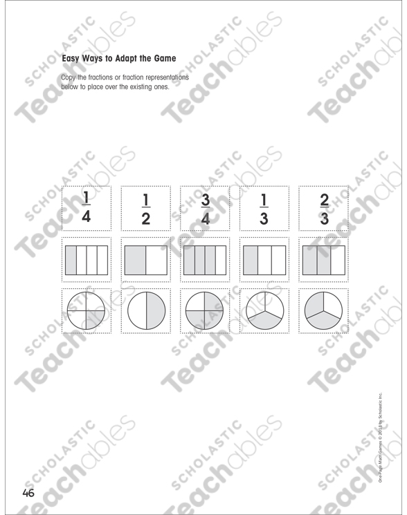 Feathered Fractions: One-Page Math Game by