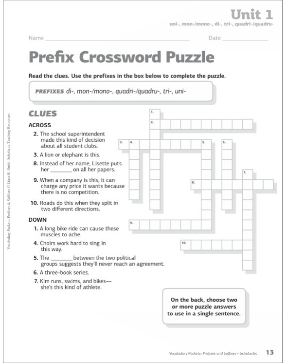 Vocabulary Packets: Prefixes & Suffixes by Liane Onish