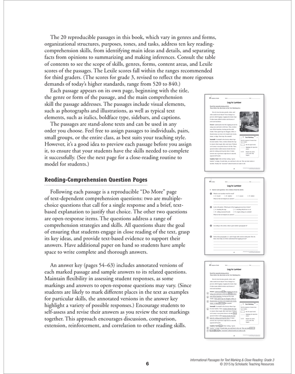 Informational Passages for Text Marking & Close Reading: Grade 3 by ...