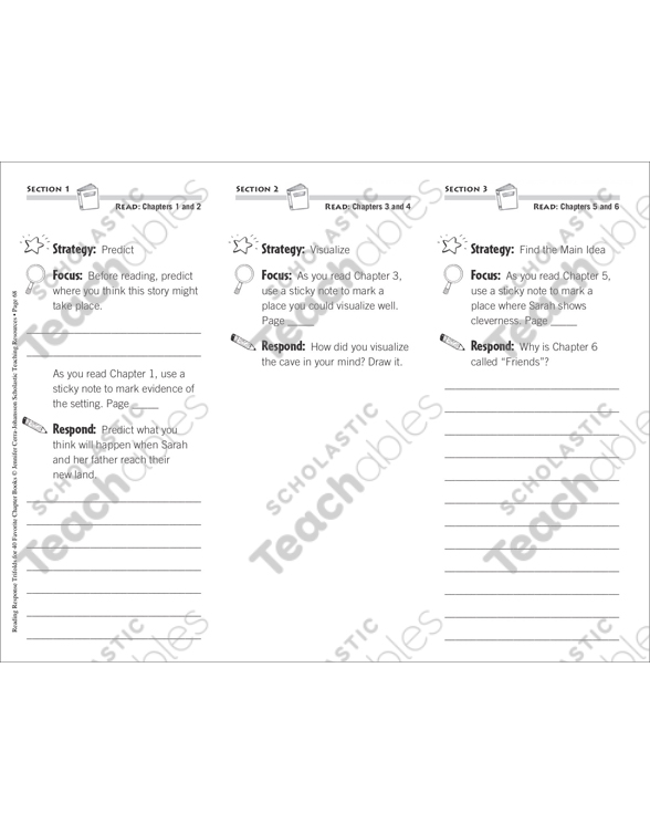 The Courage of Sarah Noble (Level O): Reading Response Trifold by