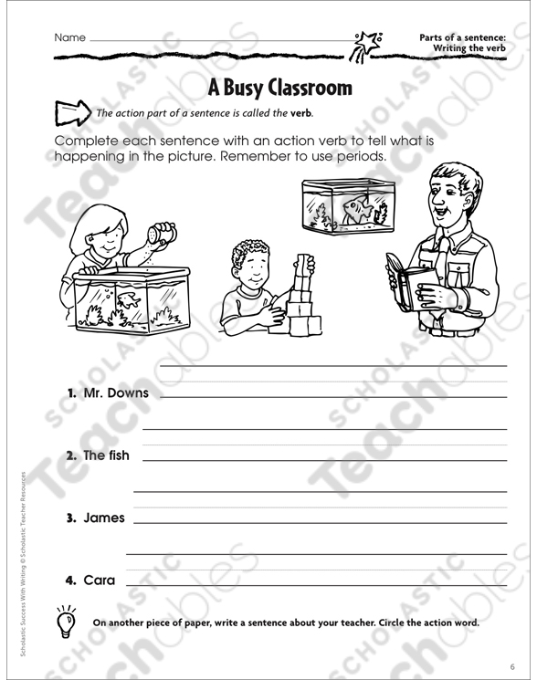 Action Verbs Grade 2 Differentiation Pack by