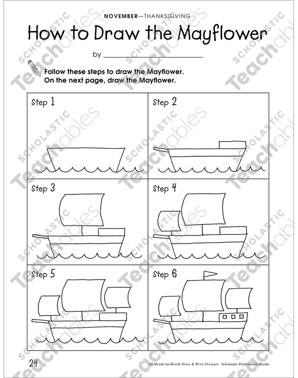 How to Draw the Mayflower: Draw and Write Prompt by