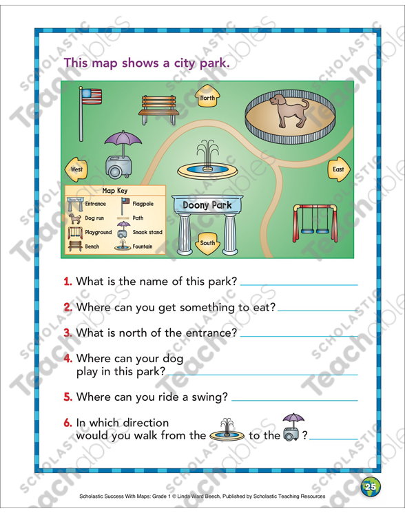 A Park Map: Grade 1 Map Skills by