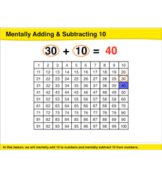 Mentally Adding & Subtracting 10: Math Lesson by