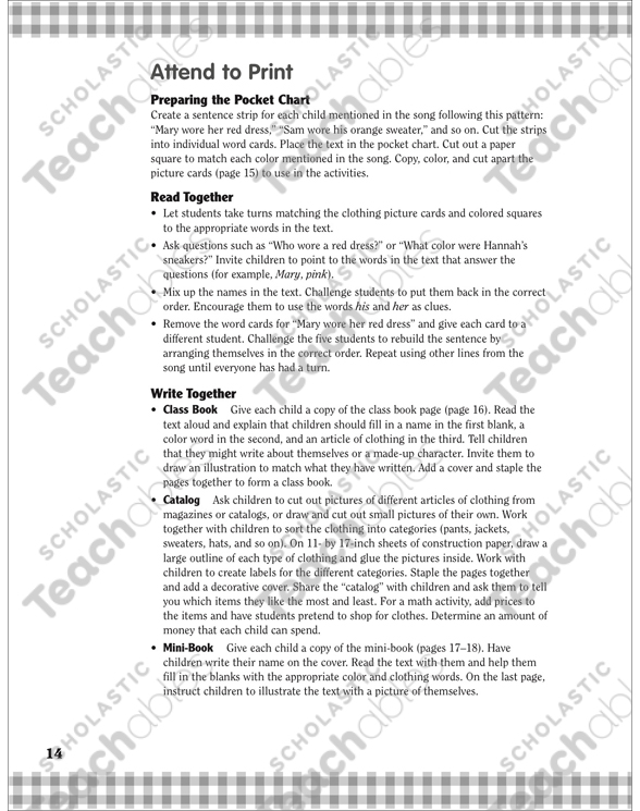 Mary Wore Her Red Dress...Clothing Names - Color Words by