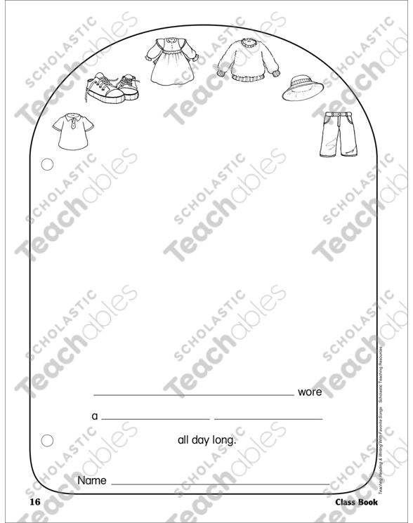 Mary Wore Her Red Dress...Clothing Names - Color Words by