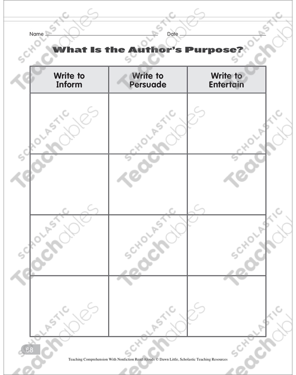 Determining the Author's Purpose: Nonfiction Read-Alouds by