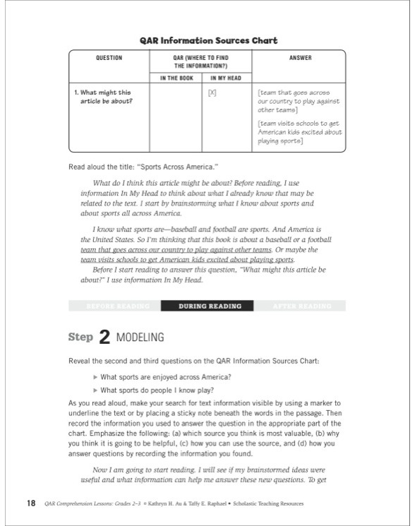 QAR Comprehension Lessons: Grades 2-3 by Kathryn H. Au;Taffy E. Raphael
