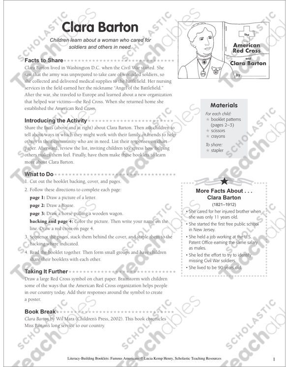 Literacy-Building Booklet: Clara Barton by