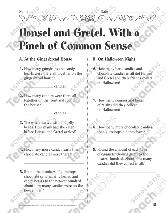 Hansel and Gretel (Add/Subtract 2- & 3-Digit Numbers, Estimation): A ...