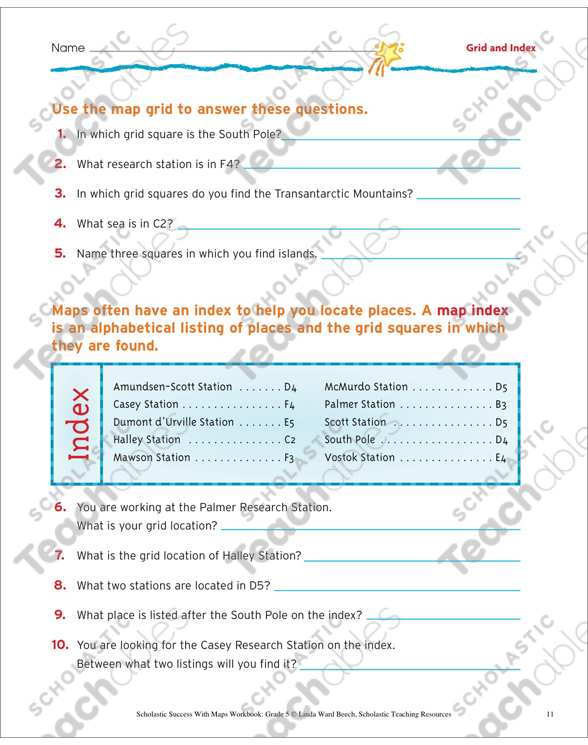Using a Grid and Index: Grade 5 Map Skills by