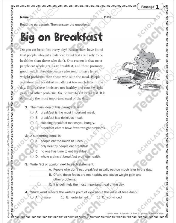 Big on Breakfast: Grade 5 Close Reading Passage by