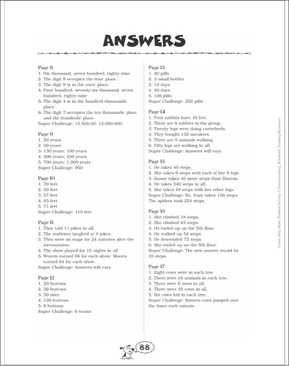 Comic-Strip Math: Problem Solving by Dan Greenberg
