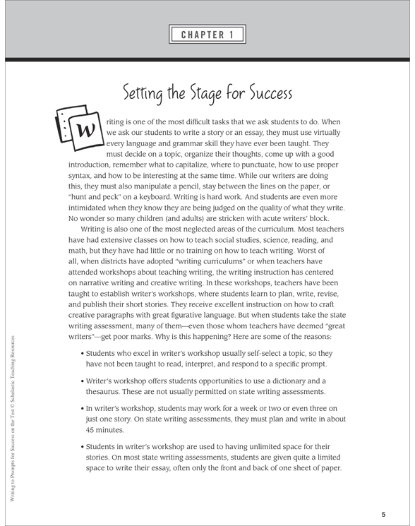 Writing to Prompts for Success on the Test by Mary C Rose