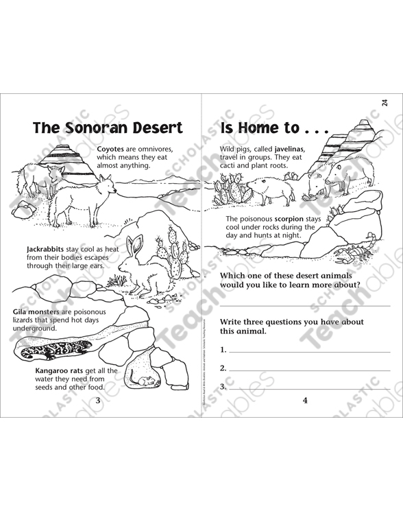 My Book of Desert Animals: Nonfiction Read & Write Booklet by