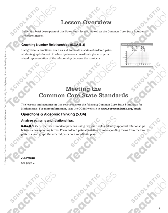 Graphing Number Relationships: Math Lesson by