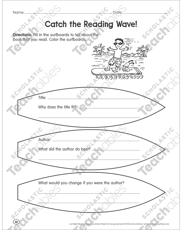Catch the Reading Wave! Reading Response Graphic Organizer by