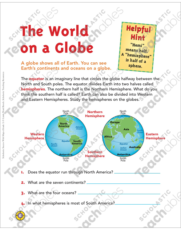 The World on a Globe: Grade 3 Map Skills by