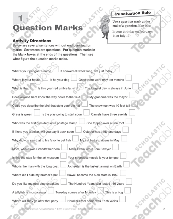End Punctuation (Periods/Question Marks/Exclamation Points): Professor ...