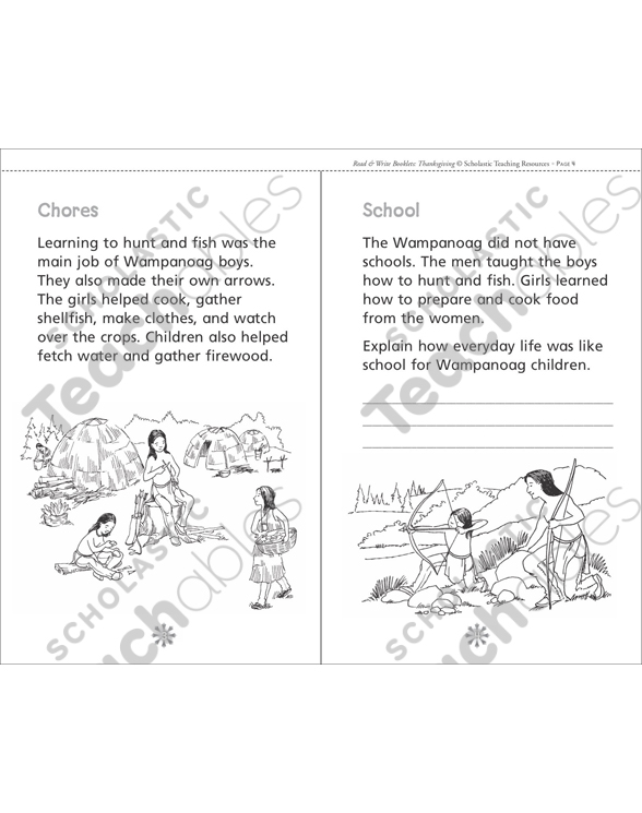 Life in a Wampanoag Homesite: A Thanksgiving Mini-Book by