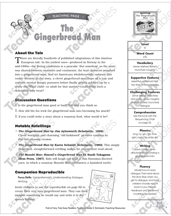 The Gingerbread Man: Mini-Book & Activities by