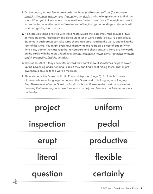 Fab Vocab: Greek and Latin Roots by Sheila Wheaton