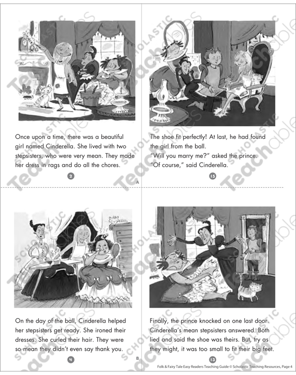 Cinderella: Folk & Fairy Tale Easy Readers Mini-Book & Worksheet by