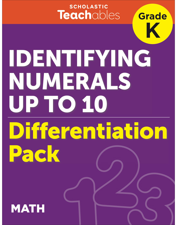 Identifying Numerals Up to 10 Grade K Differentiation Pack by