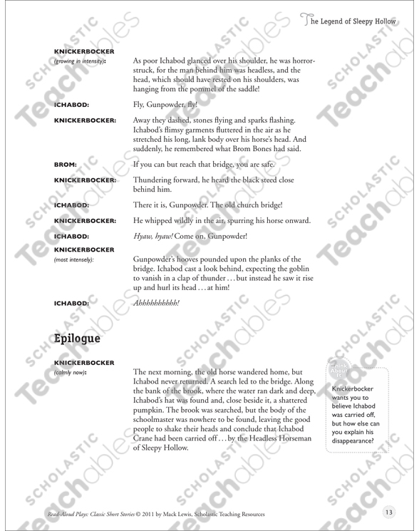 The Legend of Sleepy Hollow (Washington Irving, United States, 1820 ...