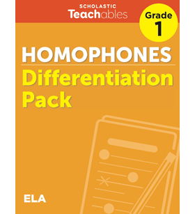 Homophones Grade 1 Differentiation Pack by