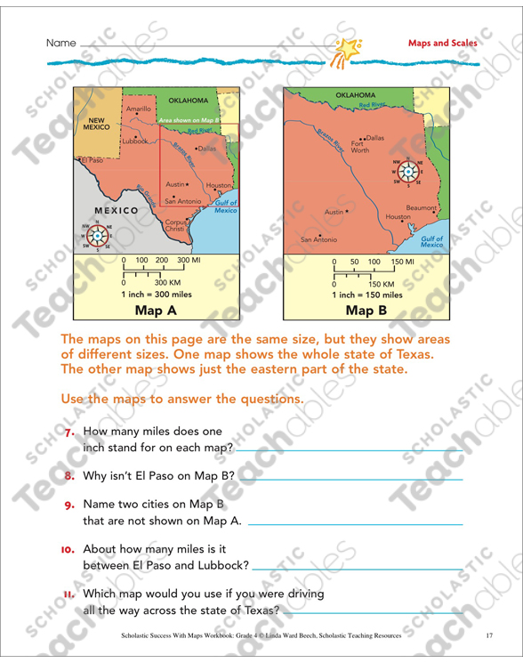 Comparing Maps and Scales: Grade 4 Map Skills by