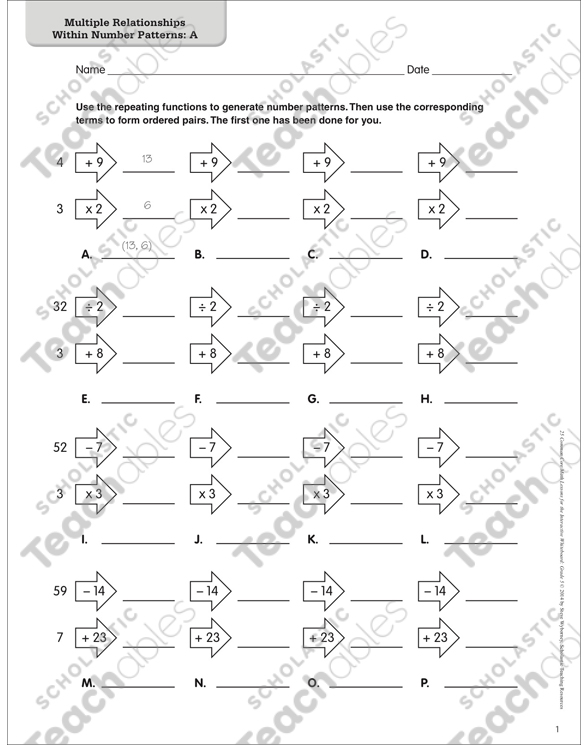 Multiple Relationships Within Number Patterns: Math Lesson by