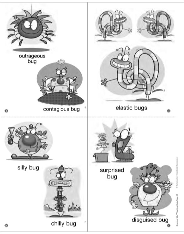 The Bug Book (Adjectives): Grammar Tales Mini-Book & Puzzles by