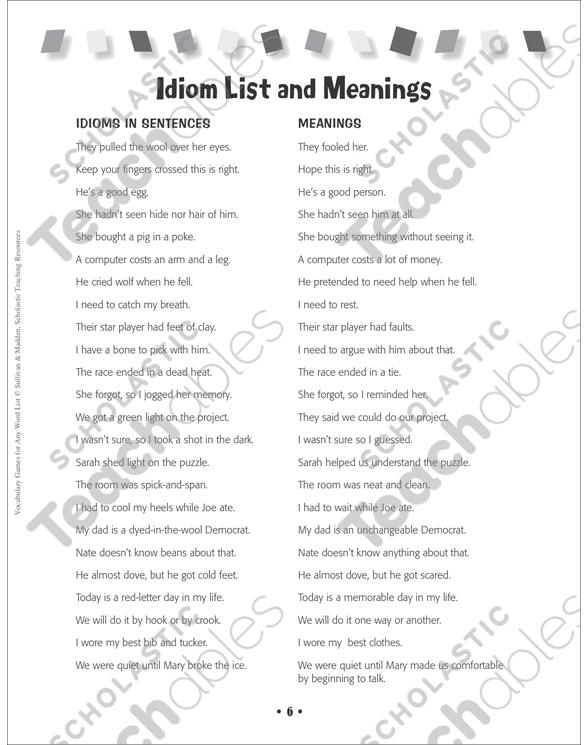 What's in an Idiom?: Clues in Context Game by