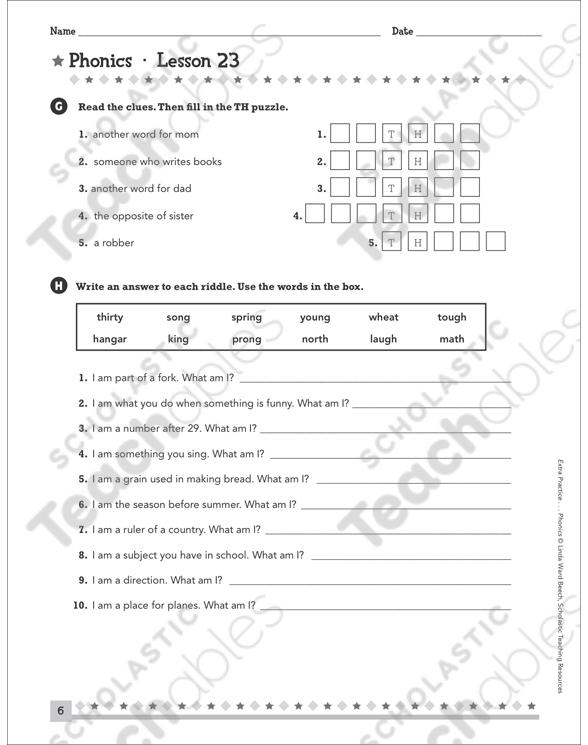 Consonant Digraphs (CH, SH, PH, TH, WH, NG, and GH): Phonics Unit by