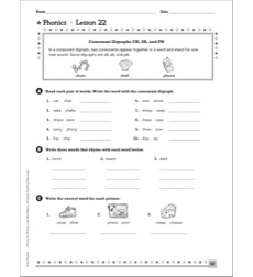 Consonant Digraphs (CH, SH, PH, TH, WH, NG, and GH): Phonics Unit by