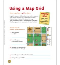 Using a Map Grid: Grade 3 Map Skills by