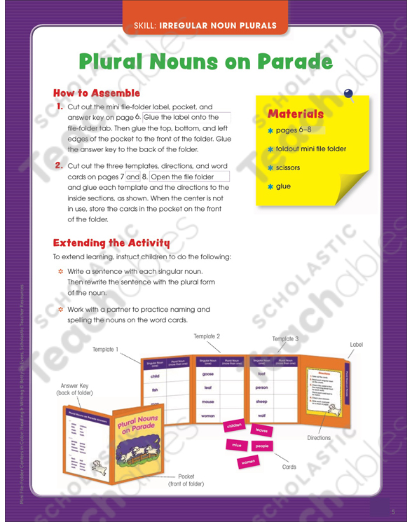 Singular & Plural Nouns Grade 4 Differentiation Pack by