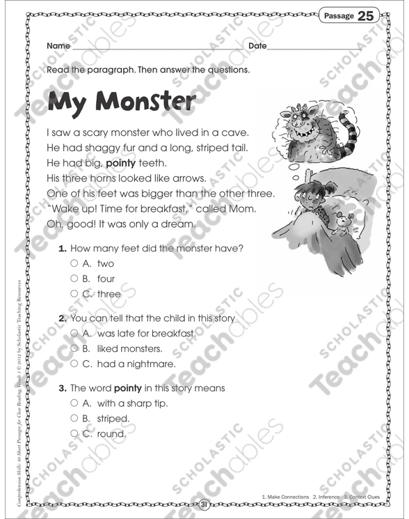 My Monster: Grade 1 Close Reading Passage by