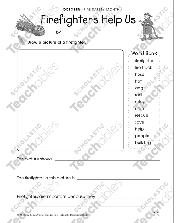 Firefighters Help Us: Draw and Write Prompt by