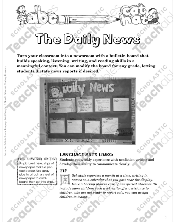 The Daily News: Language Arts Interactive Bulletin Board by