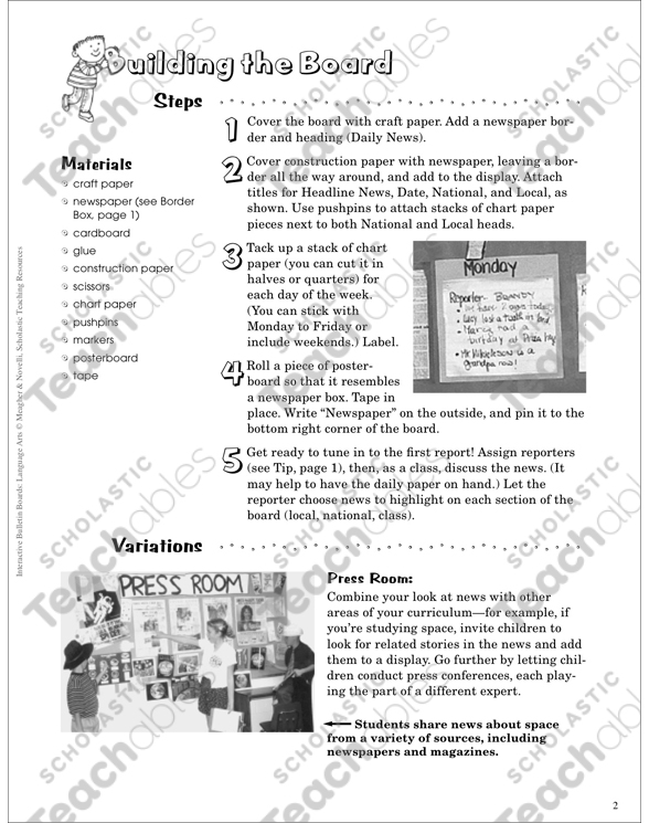 The Daily News: Language Arts Interactive Bulletin Board by