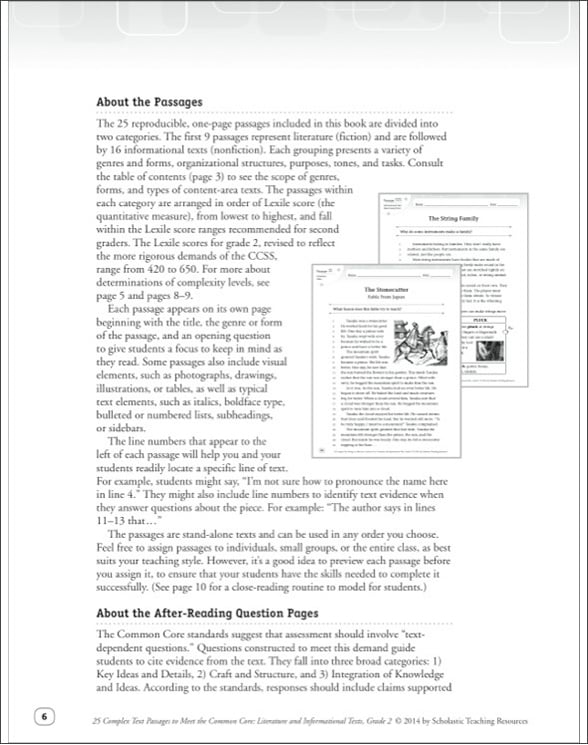 25 Complex Text Passages to Meet the Common Core: Literature and ...